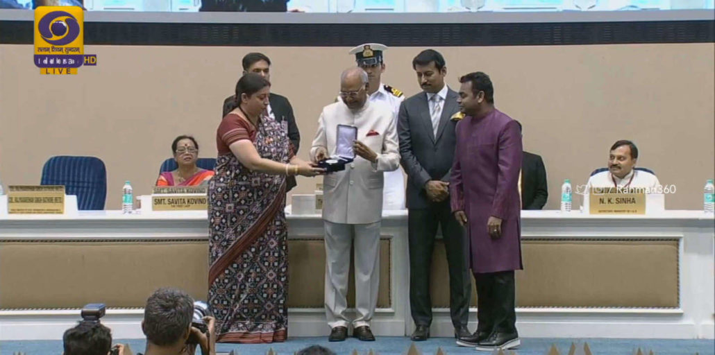 A.R. Rahman receiving the National Film Award for Best Background Score ...